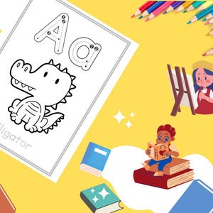 Animal Alphabet Tracing and Coloring Book - Etsy