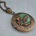 Antiqued Brass Jade Locket Evergreen Antiqued Brass Locket - Etsy