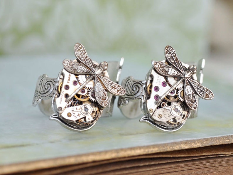 Steampunk Ring Key to the Time Machine Antique Silver | Etsy