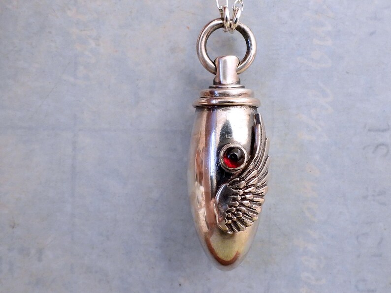 925 Silver Container Necklace Tube Vile Pet Ash Pendant Scent Locket ...