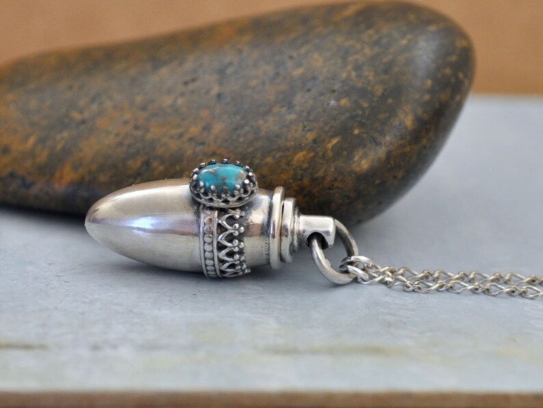 Sterling Silver 925 Container Necklace Pill Box Tube Locket - Etsy