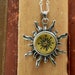 Silver Sun Compass Necklace Small Working Compass Charm Necklace Boho ...