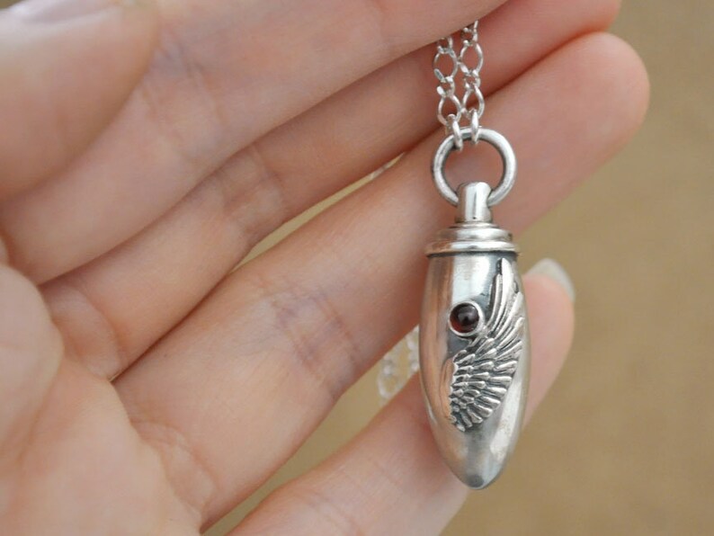 Sterling silver 925 container necklace pill box tube locket | Etsy