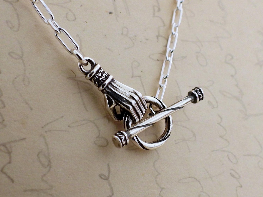 Silver Victorian Hand Toggle Clasp Necklace 925 Sterling Silver Upgrade ...
