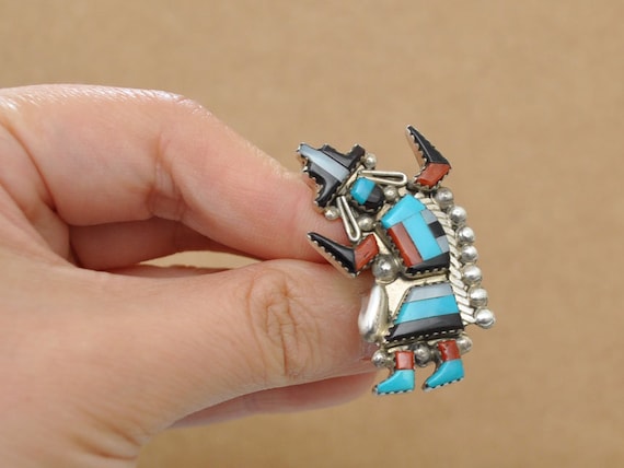 Silver Zuni Knifewing Kachina Dancer ring large state… - Gem