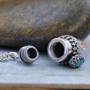 Sterling Silver 925 Container Necklace, Pill Box, Tube Locket ...