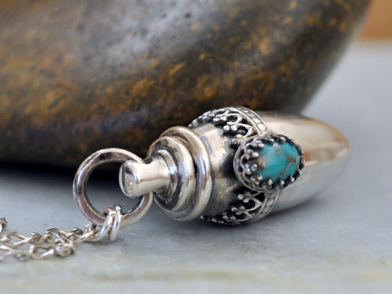 Sterling Silver 925 Container Necklace Pill Box Tube Locket - Etsy