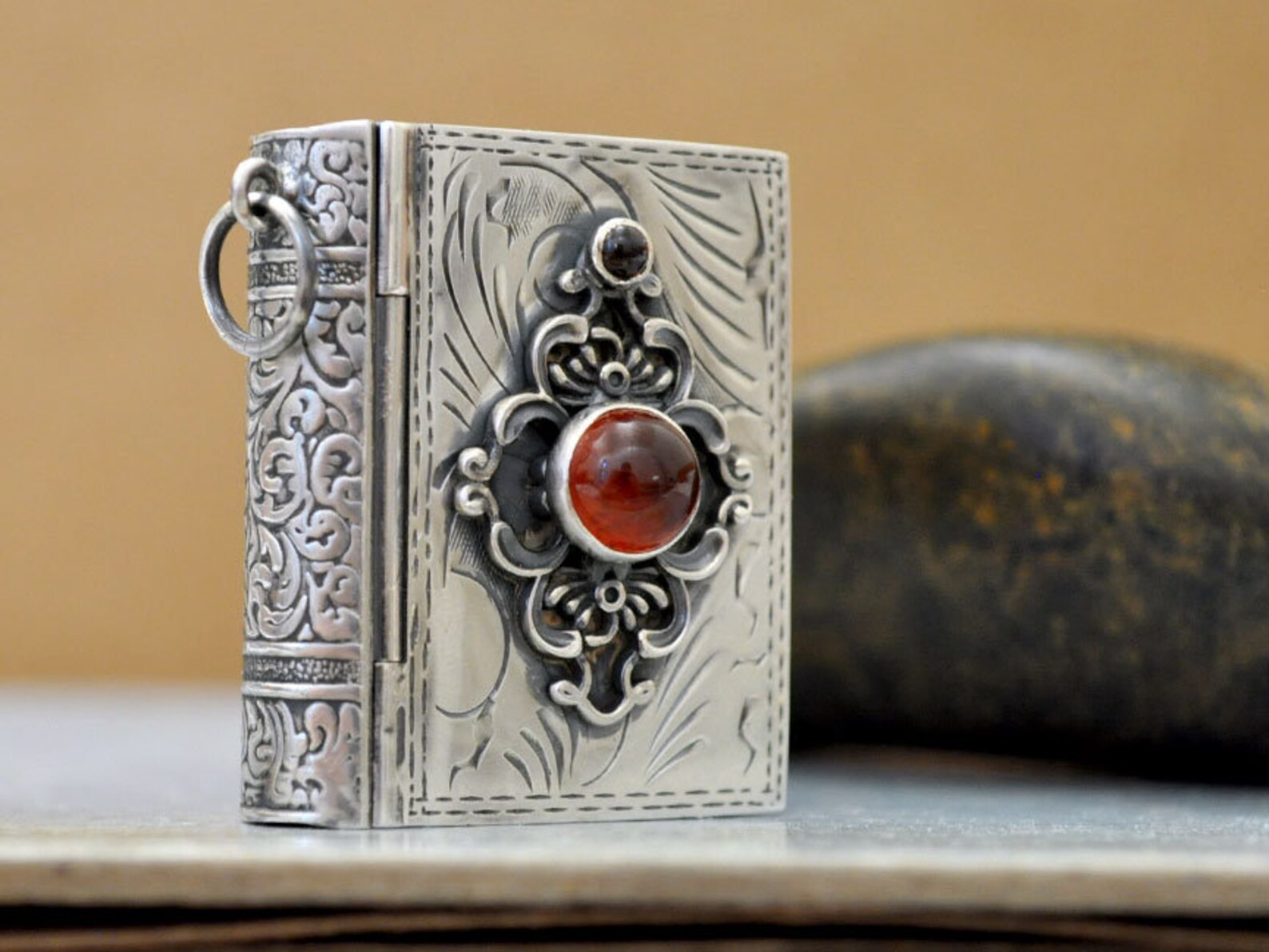 Handmade 925 Sterling Silver Magic Book Style Container Locket - Etsy