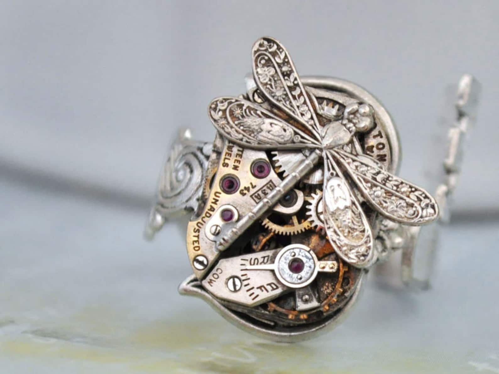 Steampunk Ring - Key to the Time Machine - Antique Silver Steampunk ...