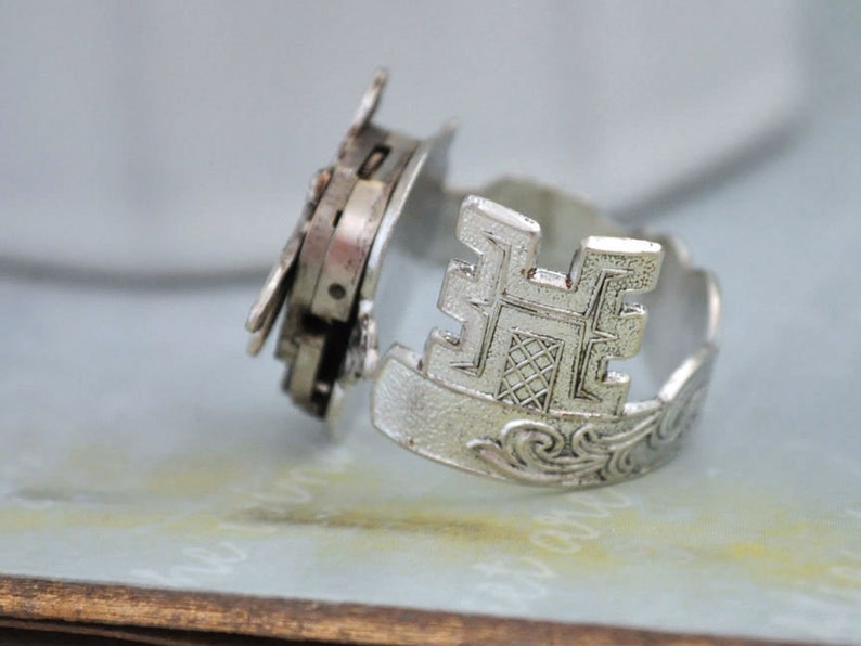 Steampunk Ring Key to the Time Machine Antique Silver | Etsy