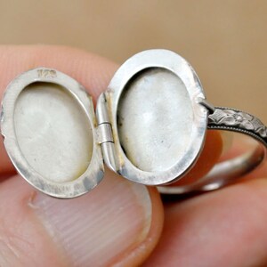 Handmade 925 Sterling Silver LOCKET RING Hand Made Floral Band - Etsy