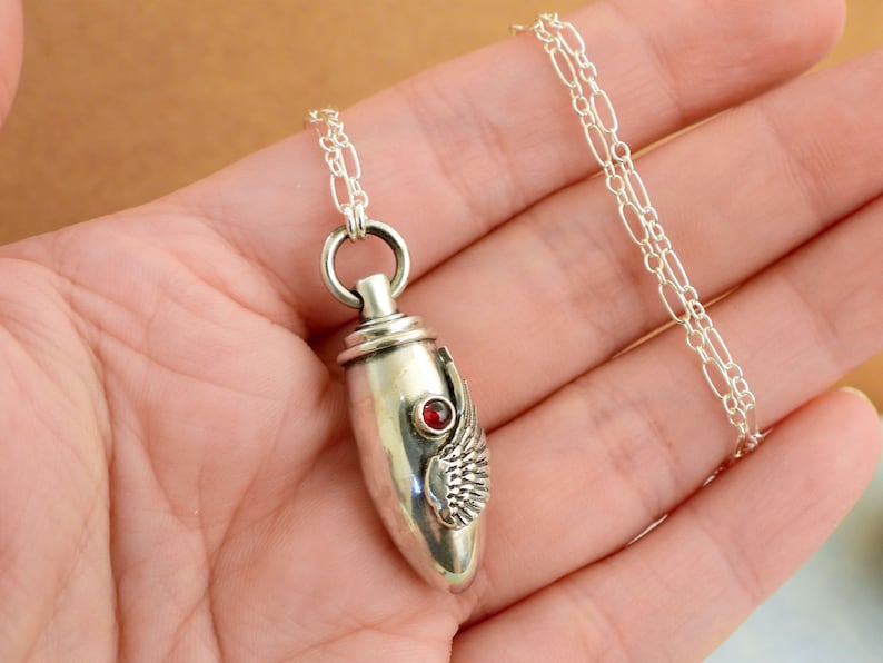925 Silver Container Necklace Tube Vile Pet Ash Pendant Scent Locket ...