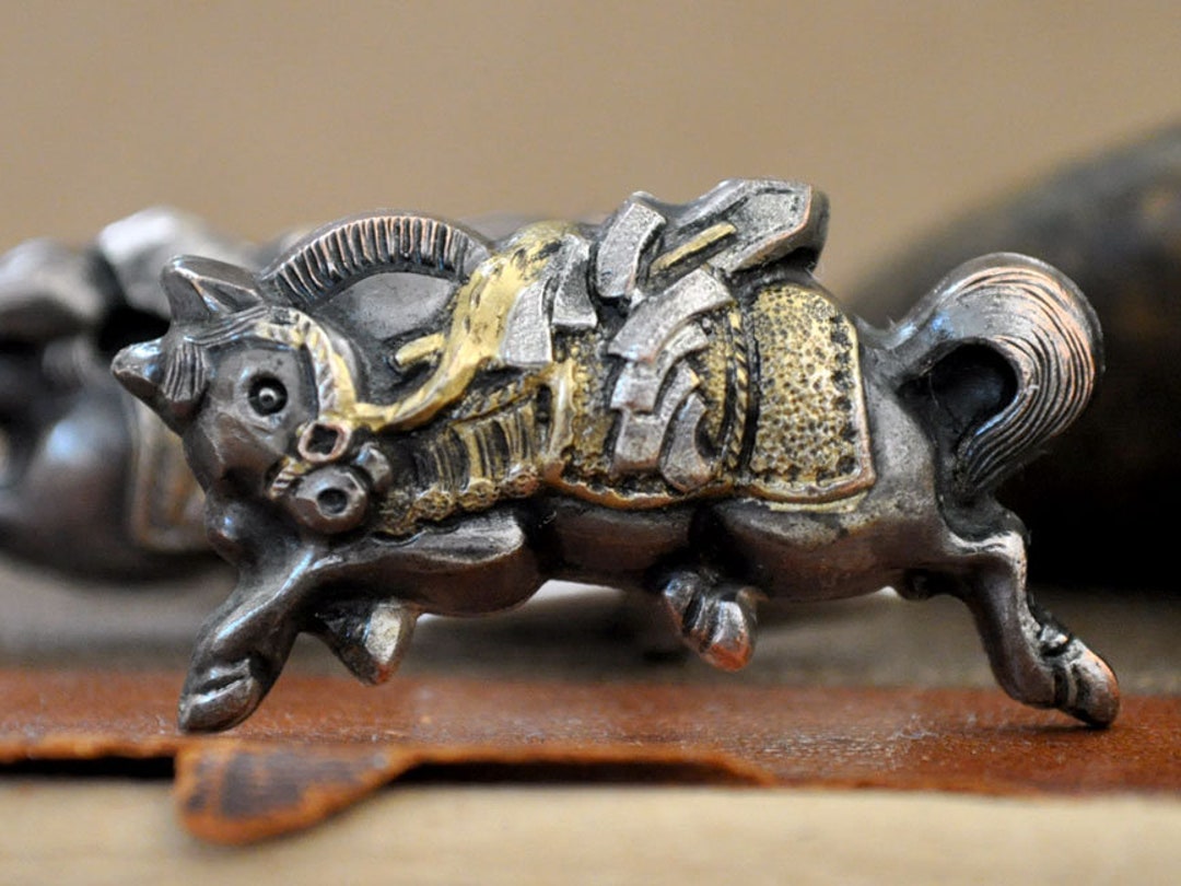 Vintage Find Rare Shakudo Antique Menuki Style Sterling Silver - Etsy