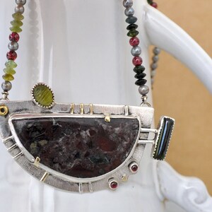 VINTAGE FIND Large Oversized Gemstone Sterling Silver Necklace - Etsy