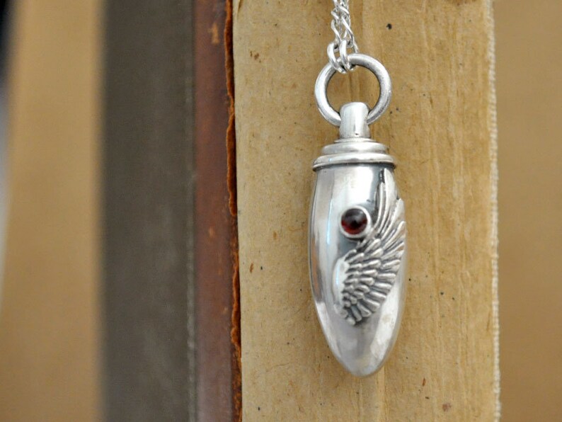 Sterling silver 925 container necklace pill box tube locket | Etsy