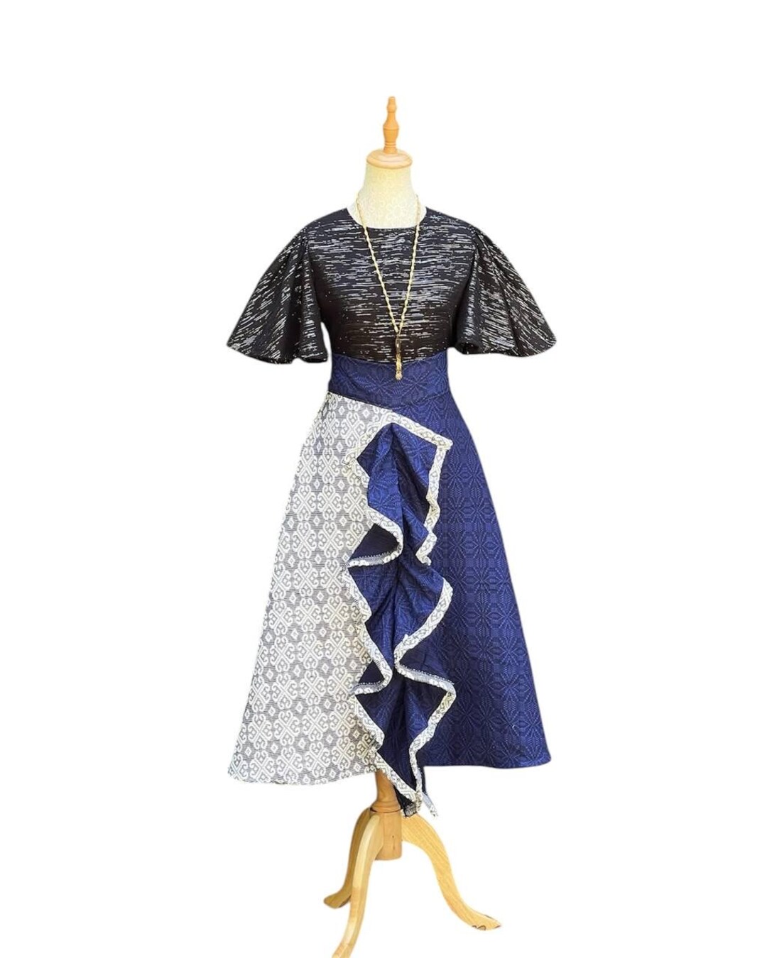 Filipiniana Inabel Top and Skirt Two Tone - Etsy