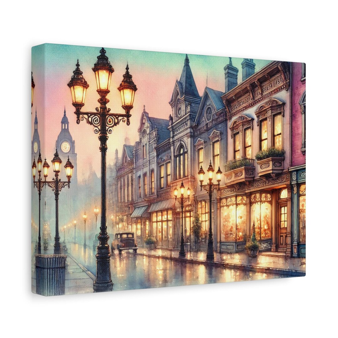 Magical Main Street | Enchanted Theme Park Original Abstract Watercolor ...