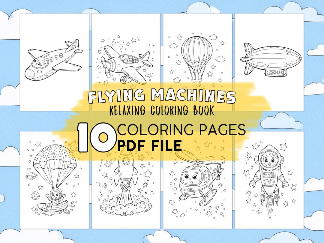 Flying Machines: Cute Air Travel Characters in a Fun & Relaxing ...