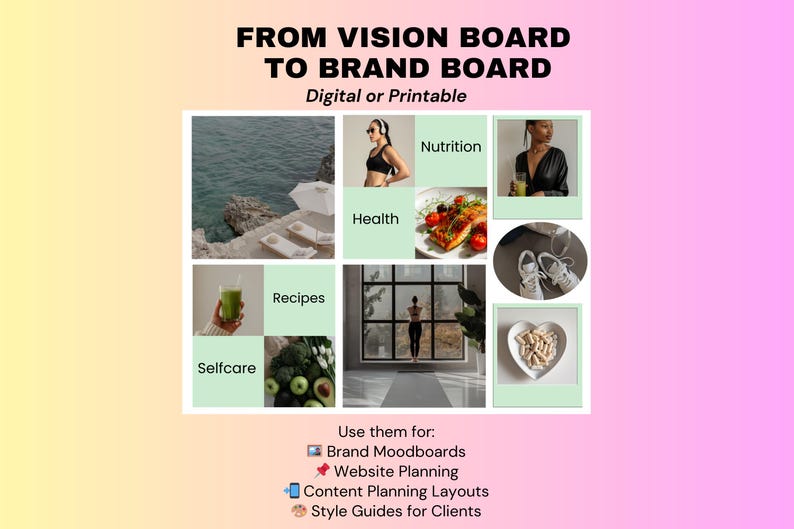 Canva Moodboard Templates | Branding Visual Identity Brand Vision Board ...