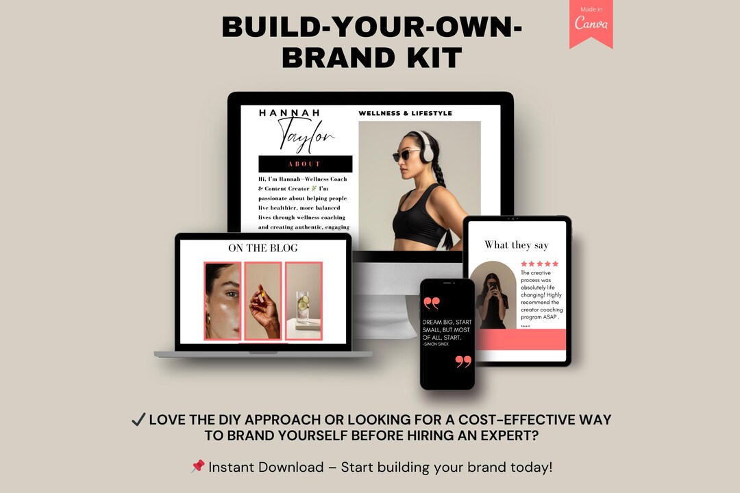 Build Your Own Brand Kit Neon Aesthetic Branding Personal Brand Kit New ...