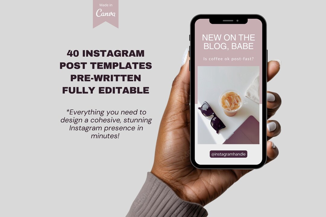 Faceless Instagram Post Templates Rose Color Social Media Portrait Size ...