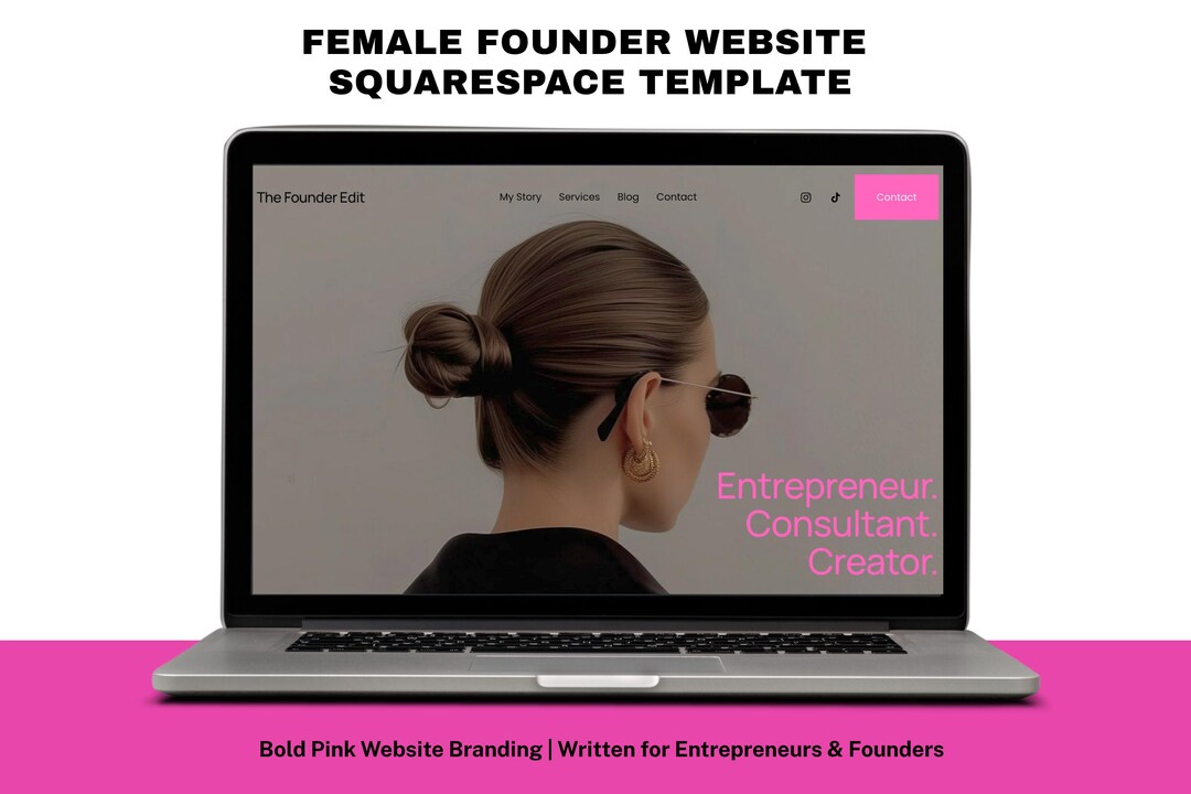 Female Founder Branding Website | Hot Pink Squarespace Template ...