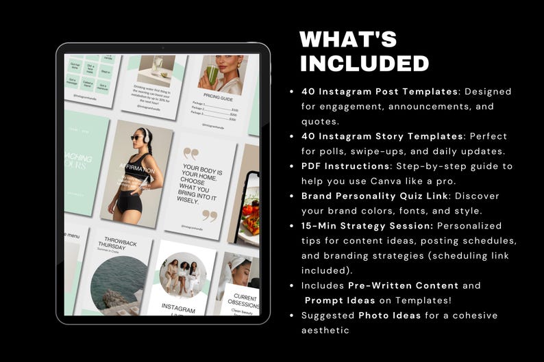 Wellness Instagram Templates: Prewritten Content for Coaches (canva ...