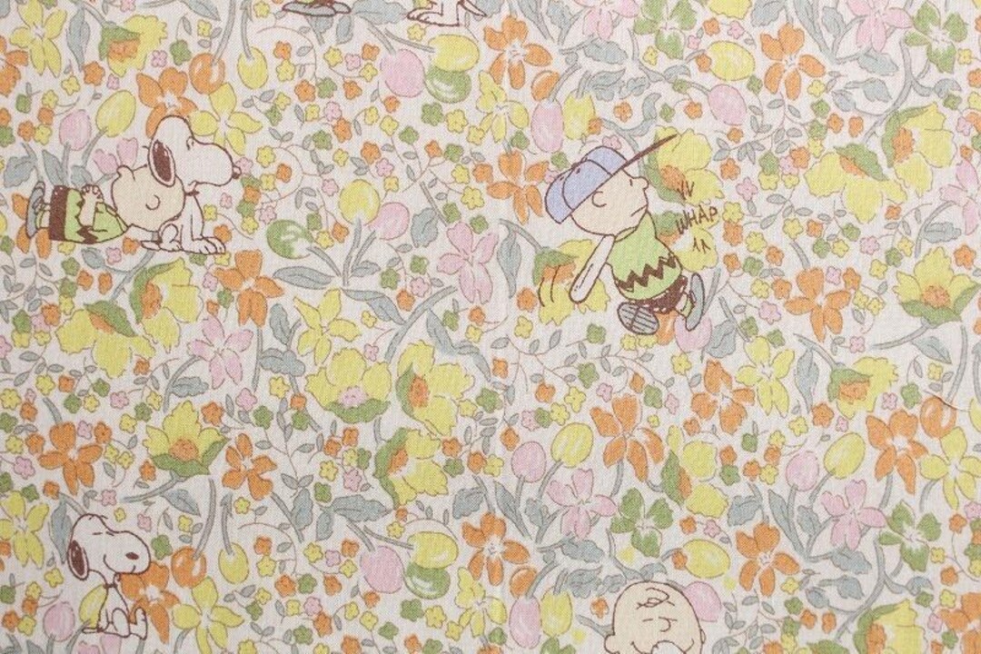 Peanuts(tm)snoopy × Liberty - Charlie Brown's Flowers - 01Y - Lemon ...