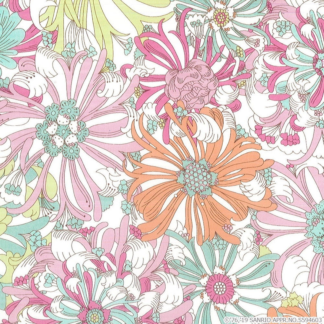 Hello Kitty Liberty Art Fabrics Printed in Japan- Candy Flowers - A ...