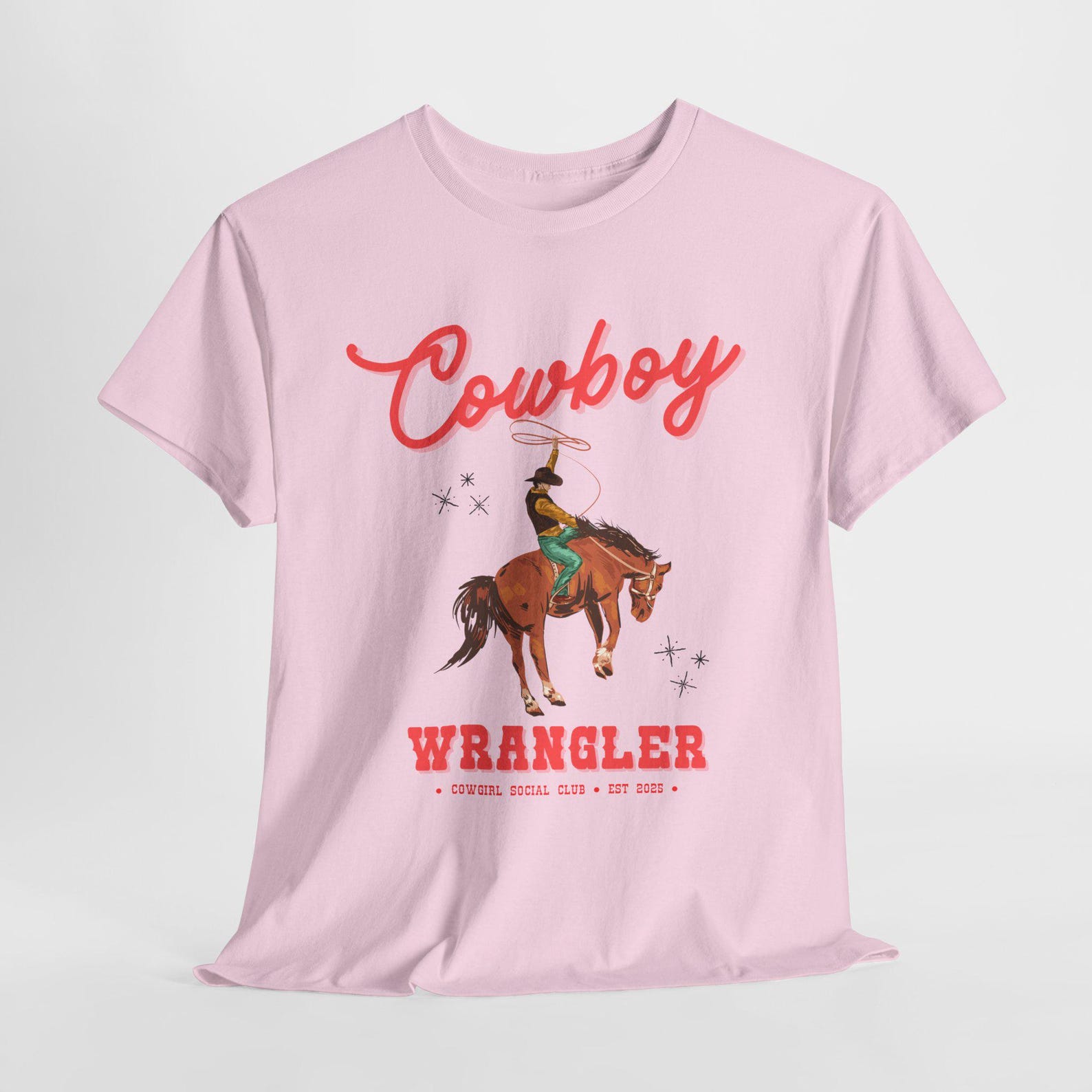 Cowboy Wrangler Pink + Red Cowgirl Shirt, Social Club Womens Graphic ...