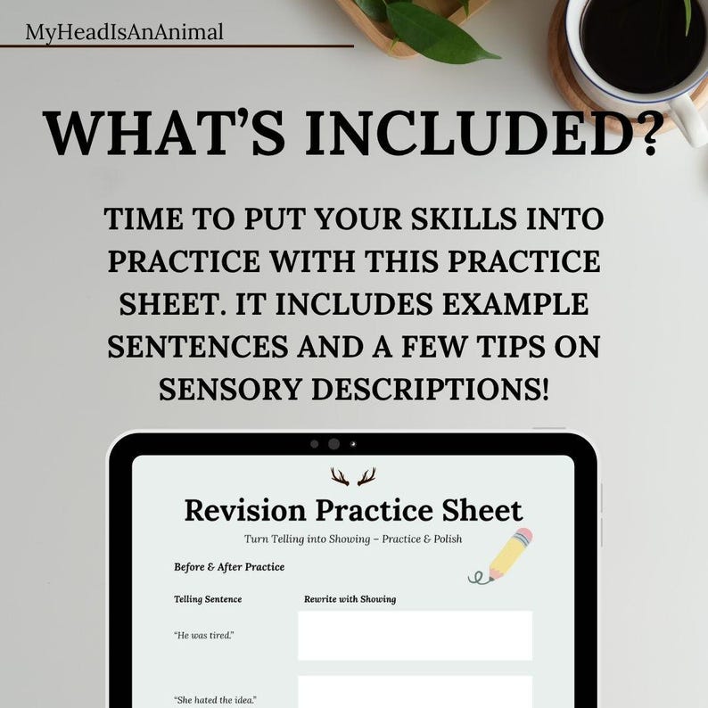 Show, Don't Tell Cheat Sheet for Writers – Fiction Planning PDF ...