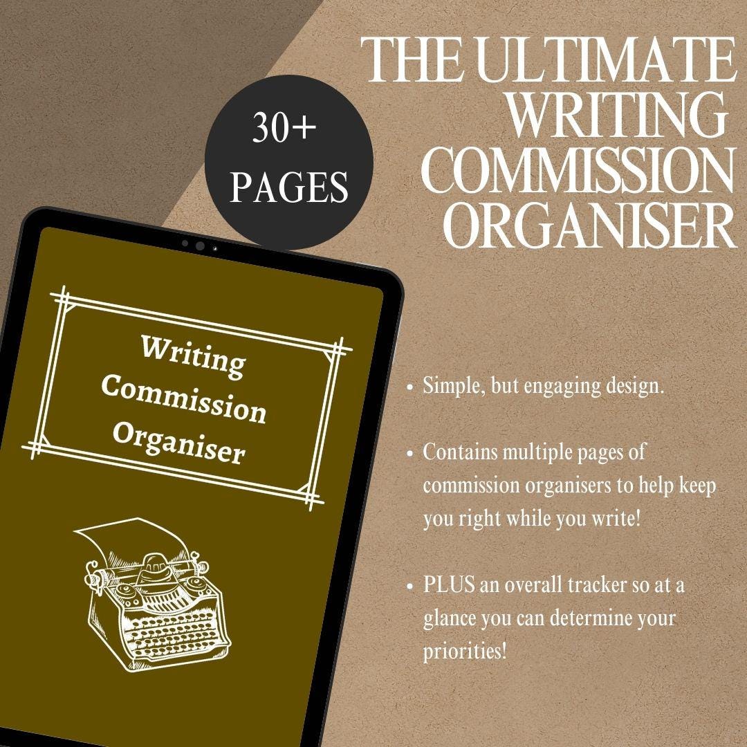 Writing Commission Organiser | Printable Organiser | Easy to Use | Writing Tracker | Commission ...
