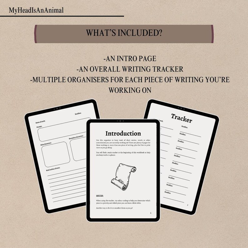 Writing Commission Organiser | Printable Organiser | Easy to Use ...