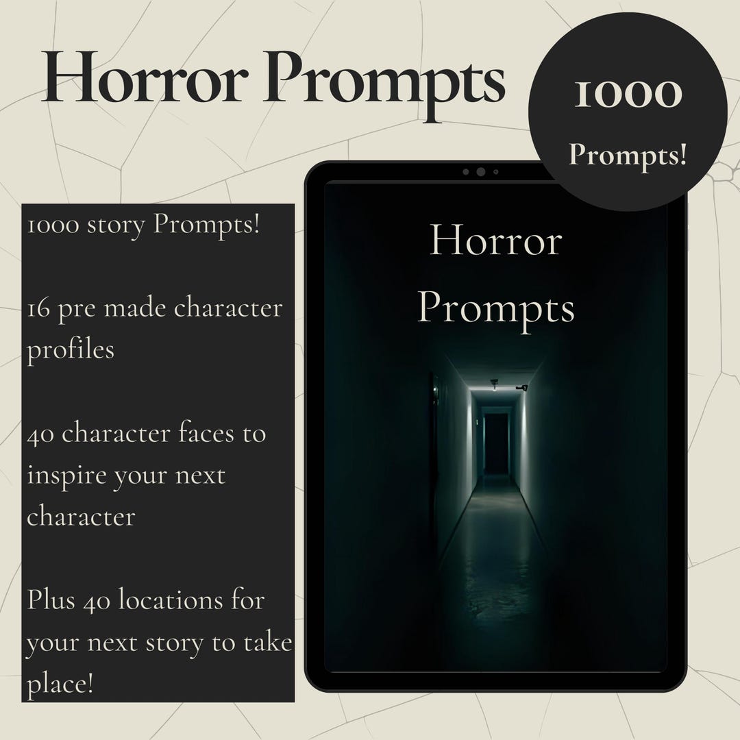 1000 HORROR WRITING PROMPTS (pdf Download) - Etsy UK