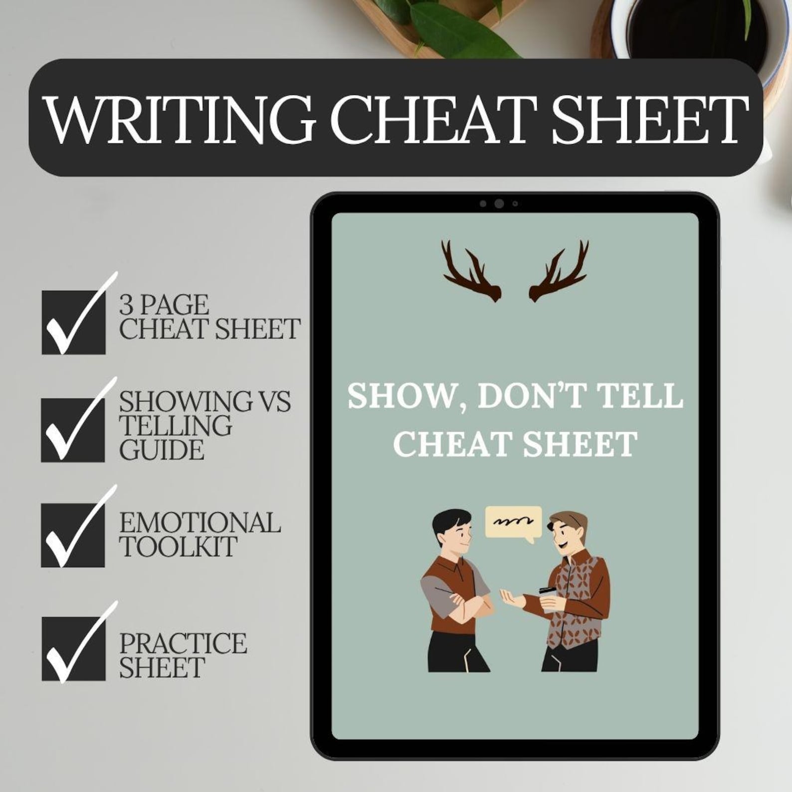 Show, Don't Tell Cheat Sheet for Writers – Fiction Planning PDF ...