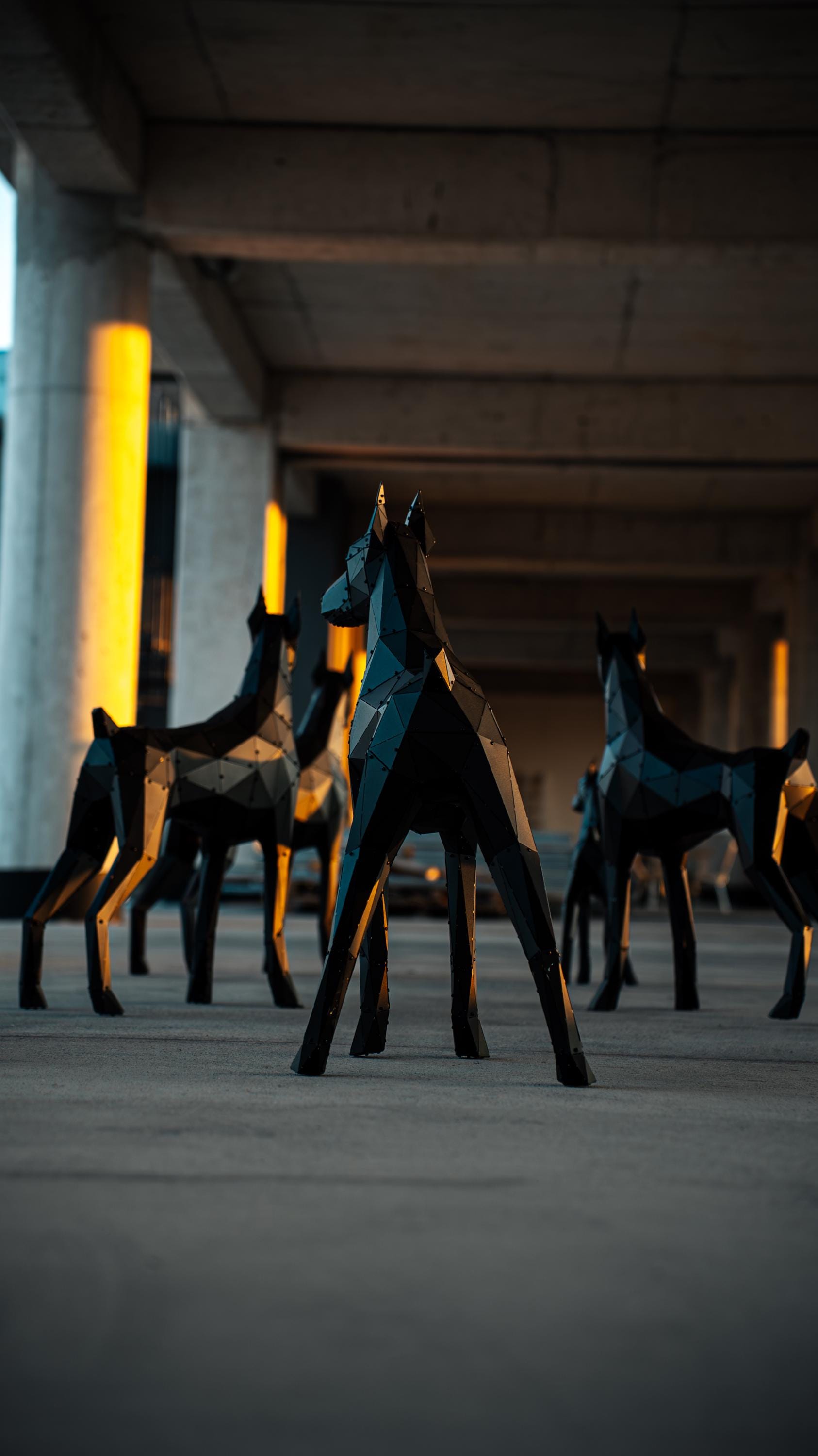 Doberman Statue 3D Metal Art Handmade Decor Dog Garden Statue Doberman ...