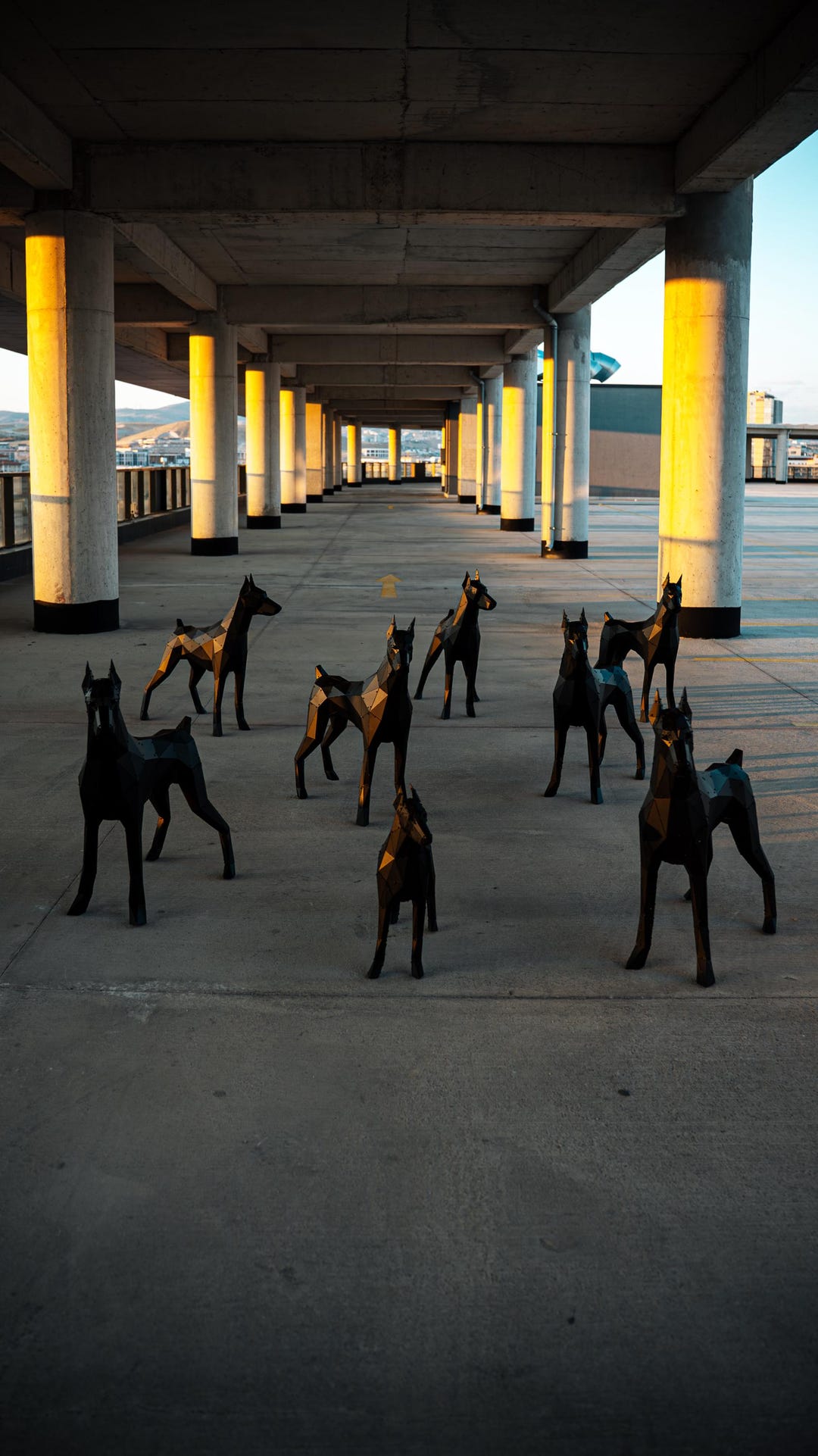 Doberman Statue 3D Metal Art Handmade Decor Dog Garden Statue Doberman ...