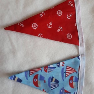 Nautical Red White Blue BUNTING Boat Yacht Sea Anchor Theme 16 Flag ...