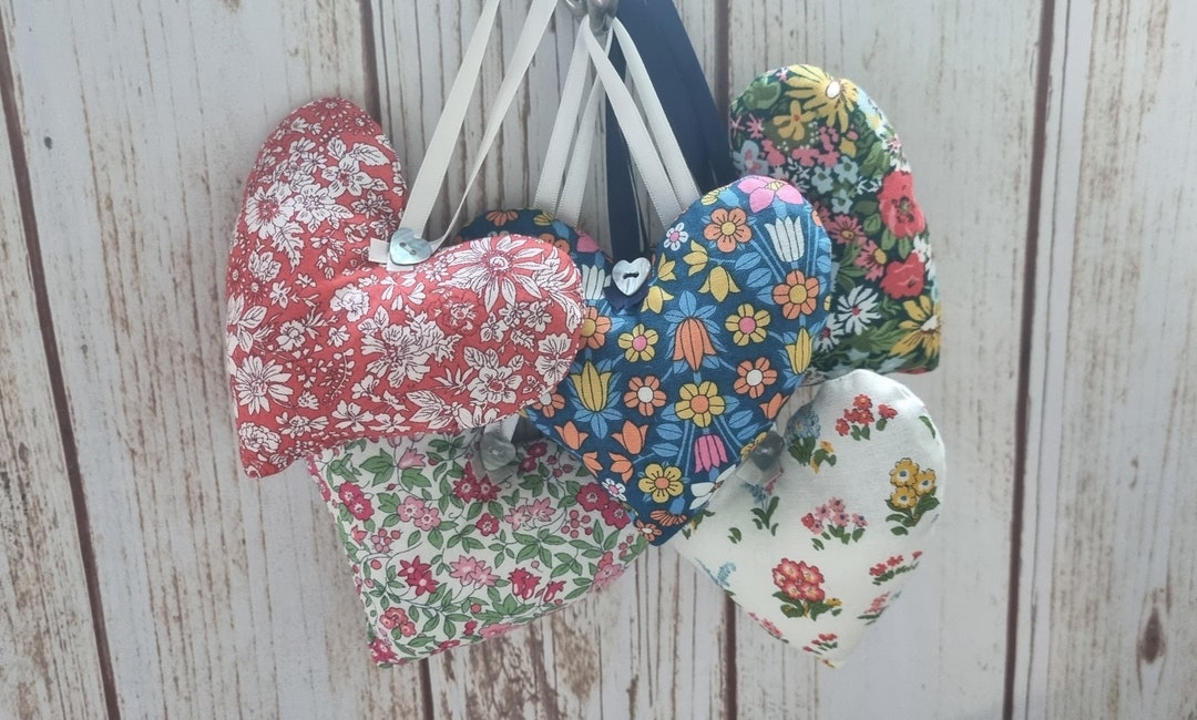 Lavender HEART Made With LIBERTY of London Fabric Hanging Heart ...