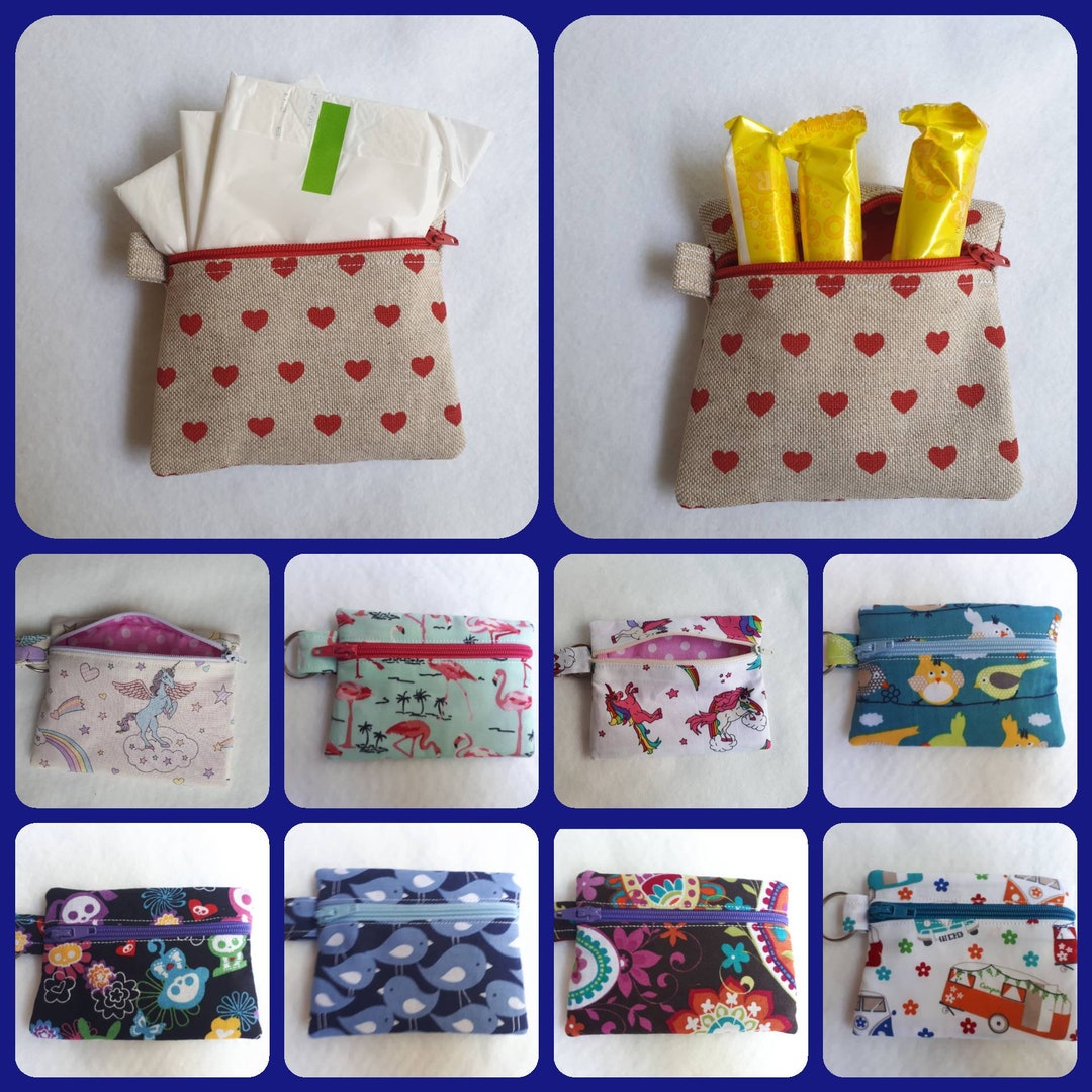 COIN PURSE Zipped Pouch Sanitary Products Pads Discrete Holder - Etsy UK