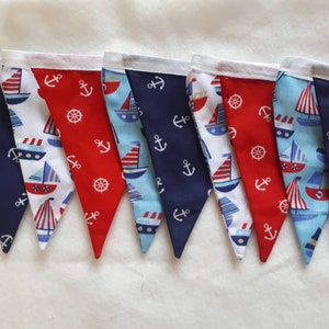 Nautical Red White Blue BUNTING Boat Yacht Sea Anchor Theme 16 Flag ...