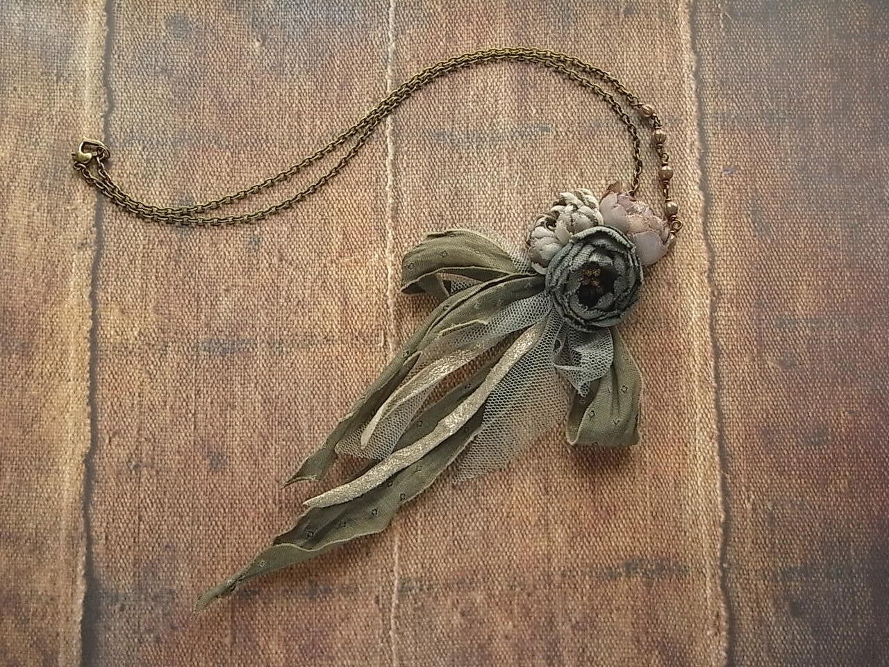 Petite Bouquet Necklace Ash Rose Hand Dyed Antiqued Rose - Etsy Singapore