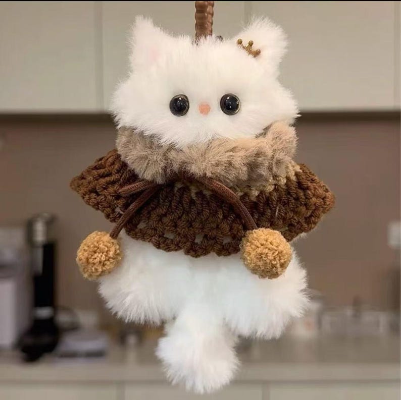 DIY Fluffy Cat Plush Keychain Kit – Cute Handmade Craft Set, Kawaii ...