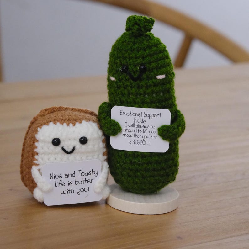 Handmade Crochet Friends for Your Desk, Positive Support Gift,emotional ...