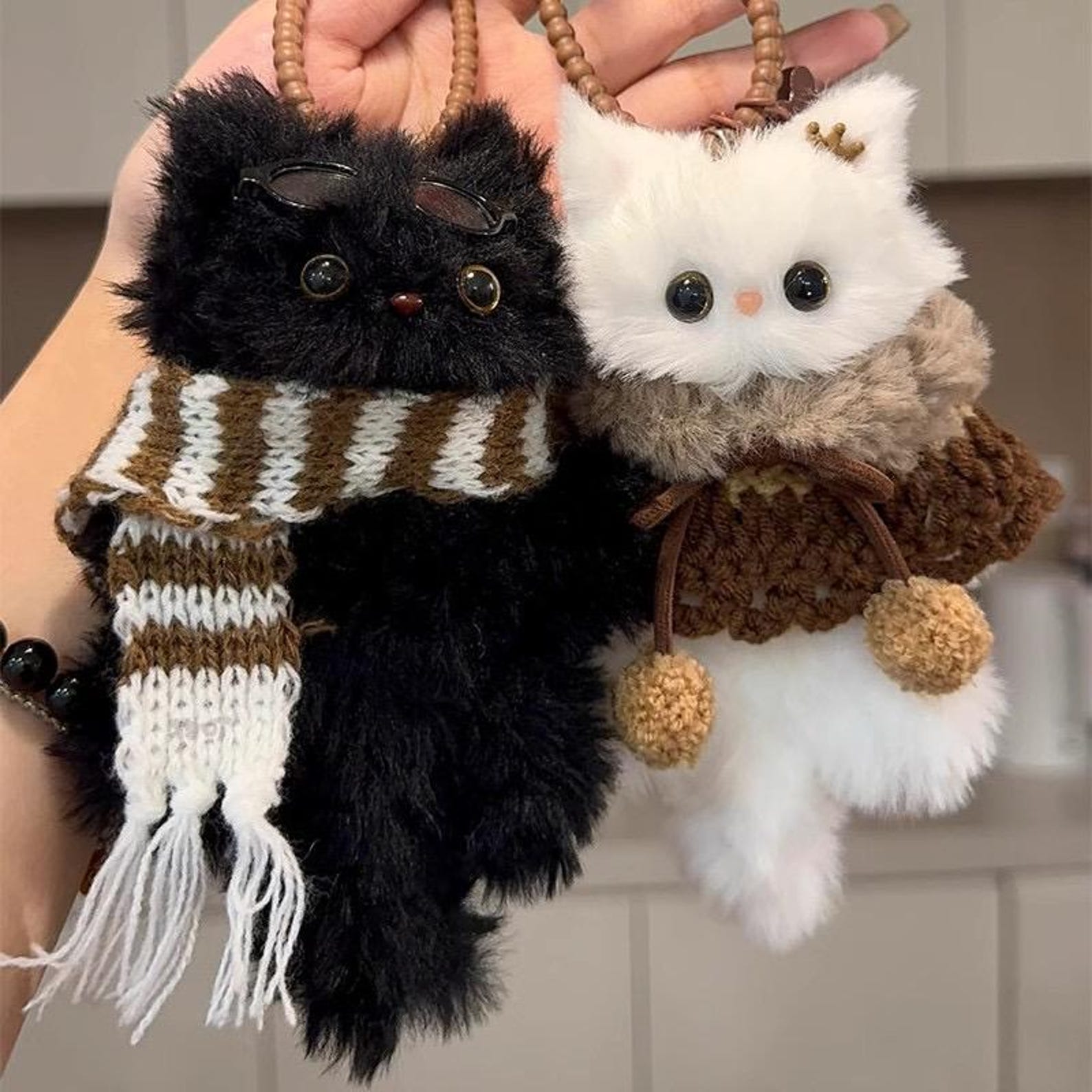 DIY Fluffy Cat Plush Keychain Kit – Cute Handmade Craft Set, Kawaii ...