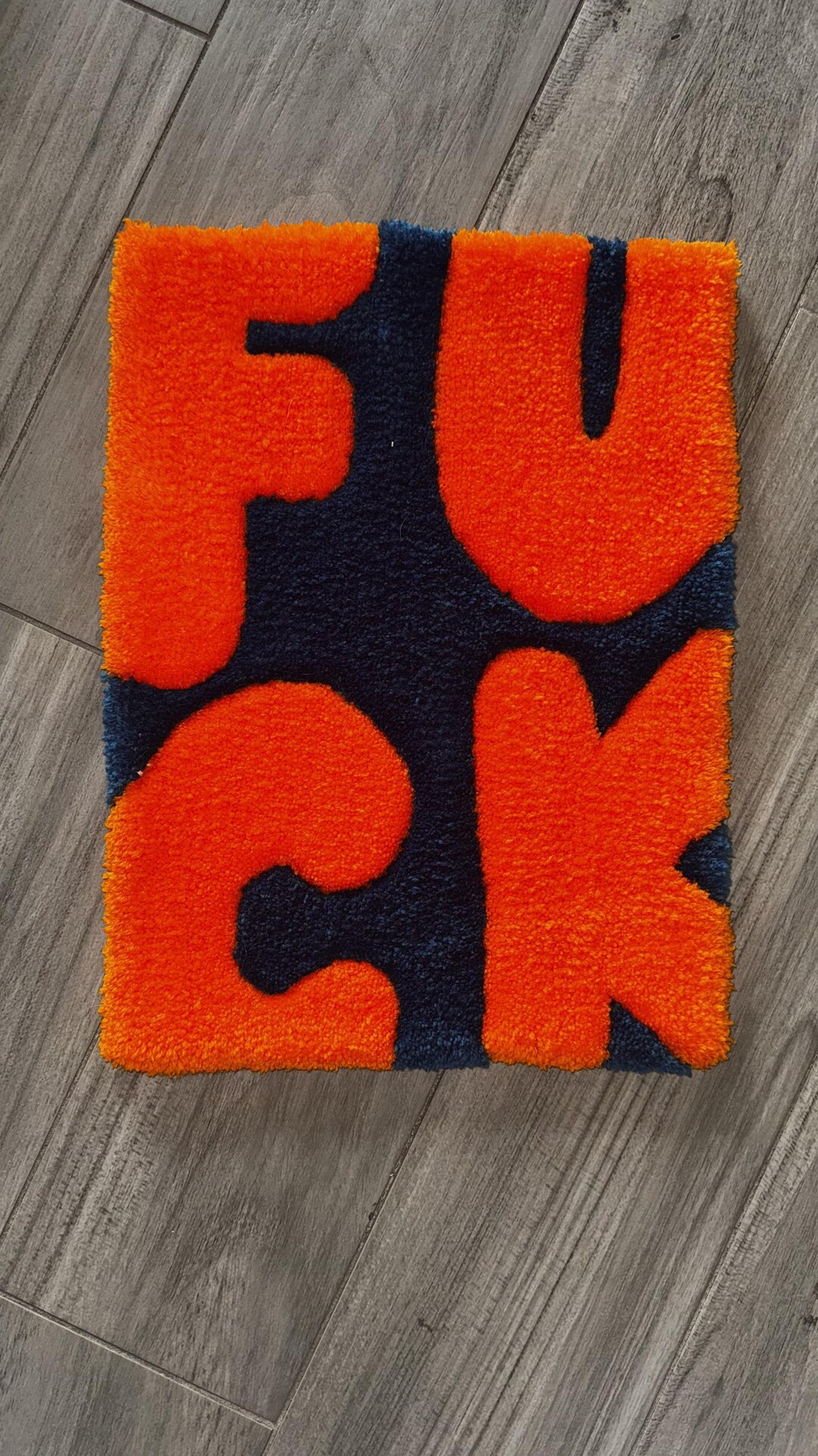 Bold Profanity Floor Decor || 20x15" Handmade Text Rug - Etsy