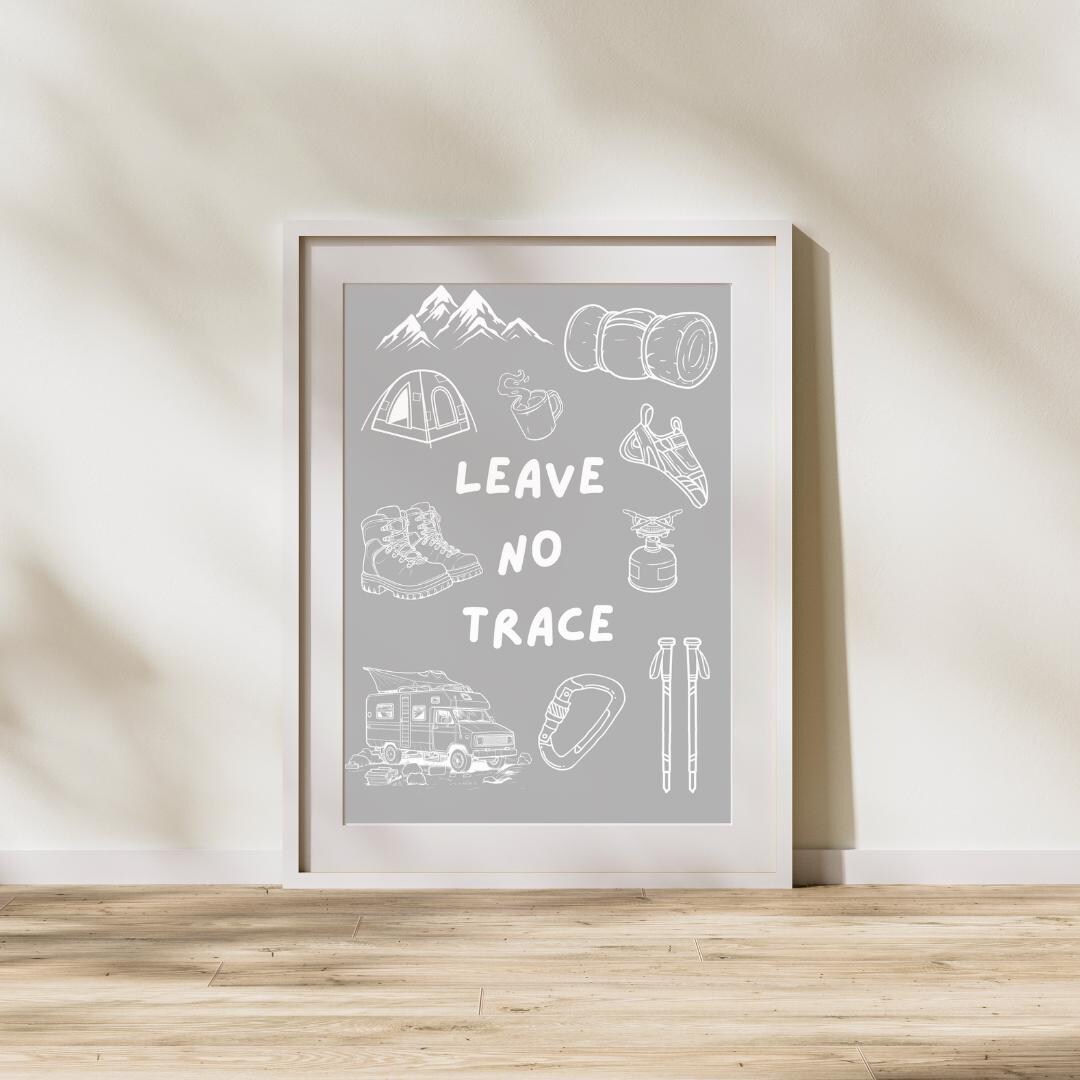 Leave No Trace Outdoor Hiking Poster - Etsy