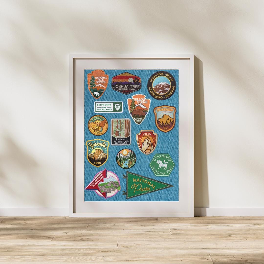 National Park Patches Poster Print - Etsy