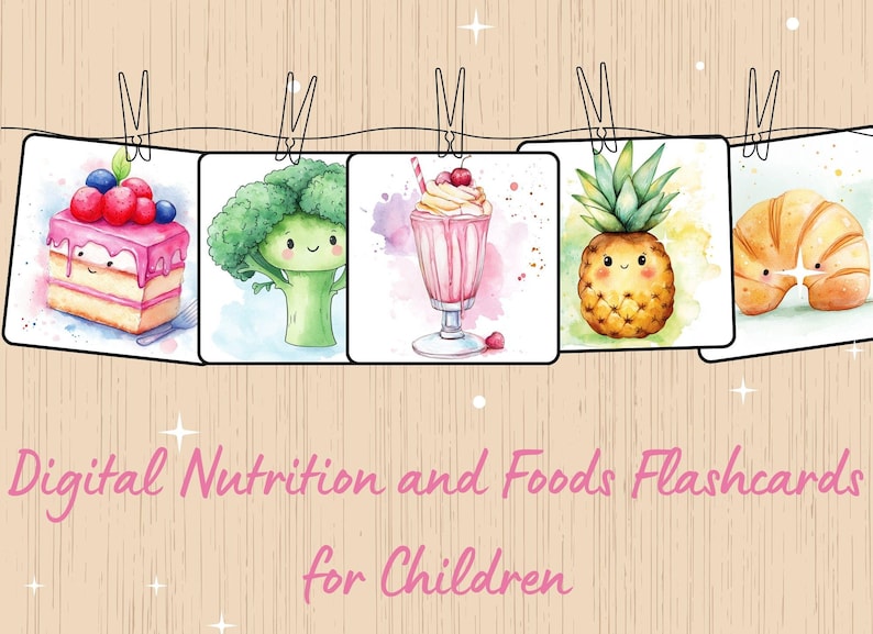 Food Flashcards for Kids: Nutrition Learning Cards (digital Download ...