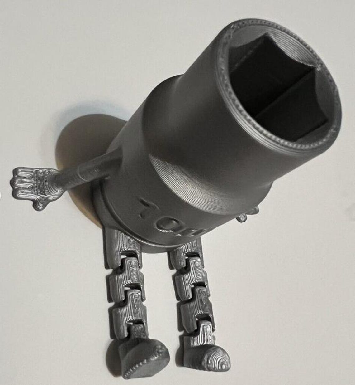 10mm Socket Buddy 3D Printed Articulated (silver PLA) or Custom Color ...